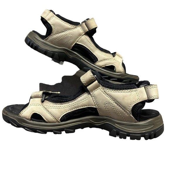 Ecco | Shoes | Ecco Receptor Yucatan Beige Leather Comfort Sport ...